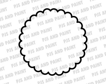 Scalloped Circle Svg - Etsy