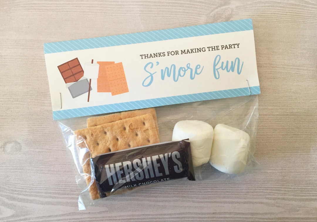 S'mores Treat Bag Topper, Printable Favors, S'mores Kit, S'mores Party ...