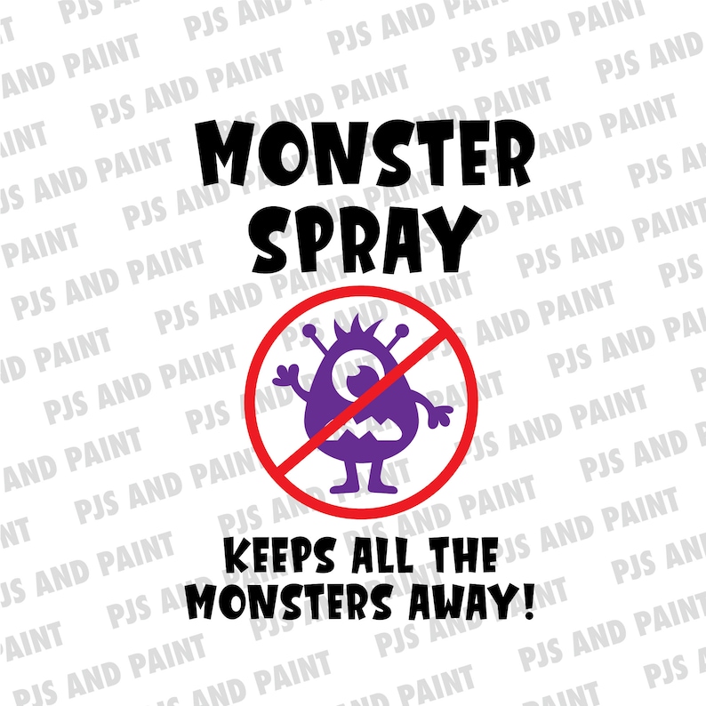 Monster Spray SVG, Monster Spray Printable Label, Go Away Monster Spray ...