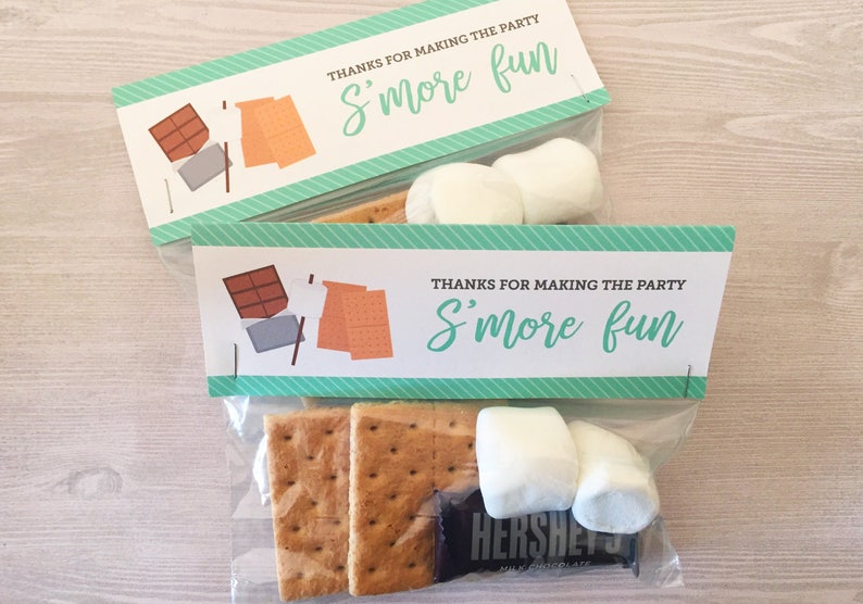 S'mores Favors S'mores Treat Bag Topper Printable - Etsy