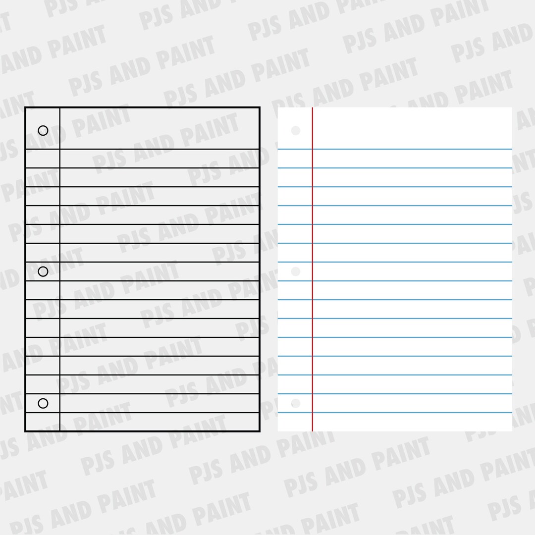 Lined Notebook Paper SVG, Lined Paper Svg, School Paper Svg, Digital ...