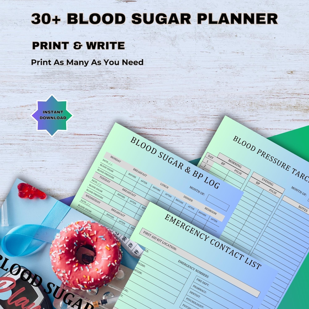 Blood Sugar Log — Printable Health Tracker - Etsy