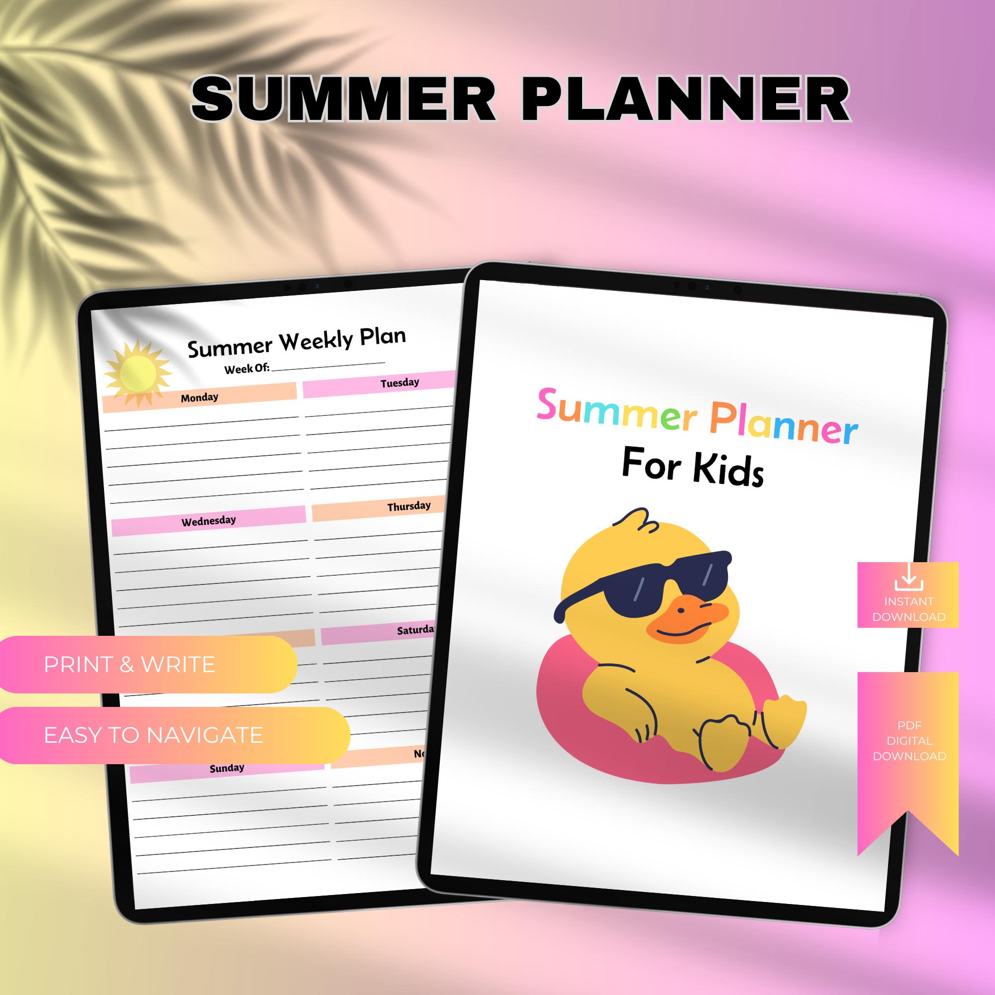 Kids Summer Planner — Printable Activity Book - Etsy