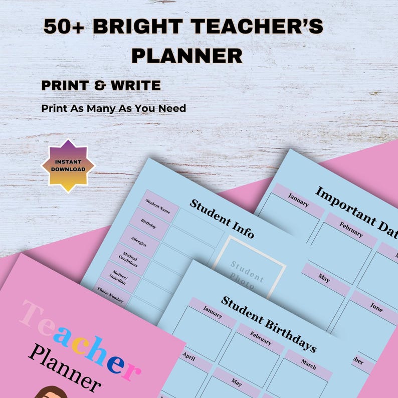 Teacher Planner Printable Lesson Planner Classroom Planner 2025 2026 ...
