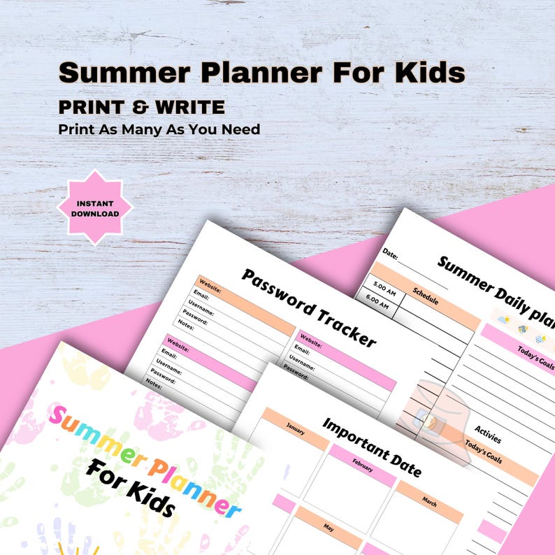 Summer Planner for Kids — Fun Activities - Etsy