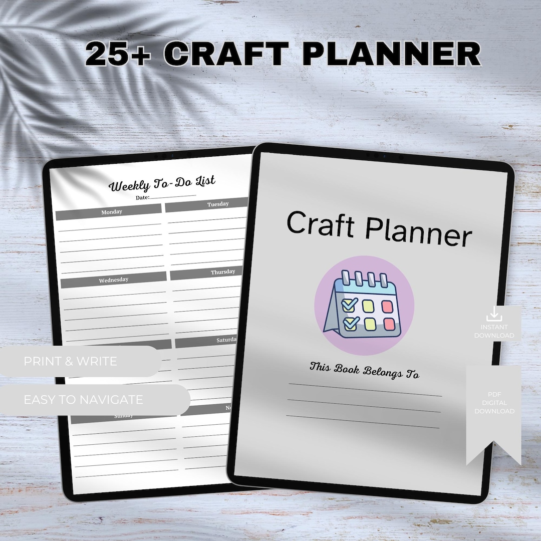 Craft Planner Template — DIY Project Organizer - Etsy