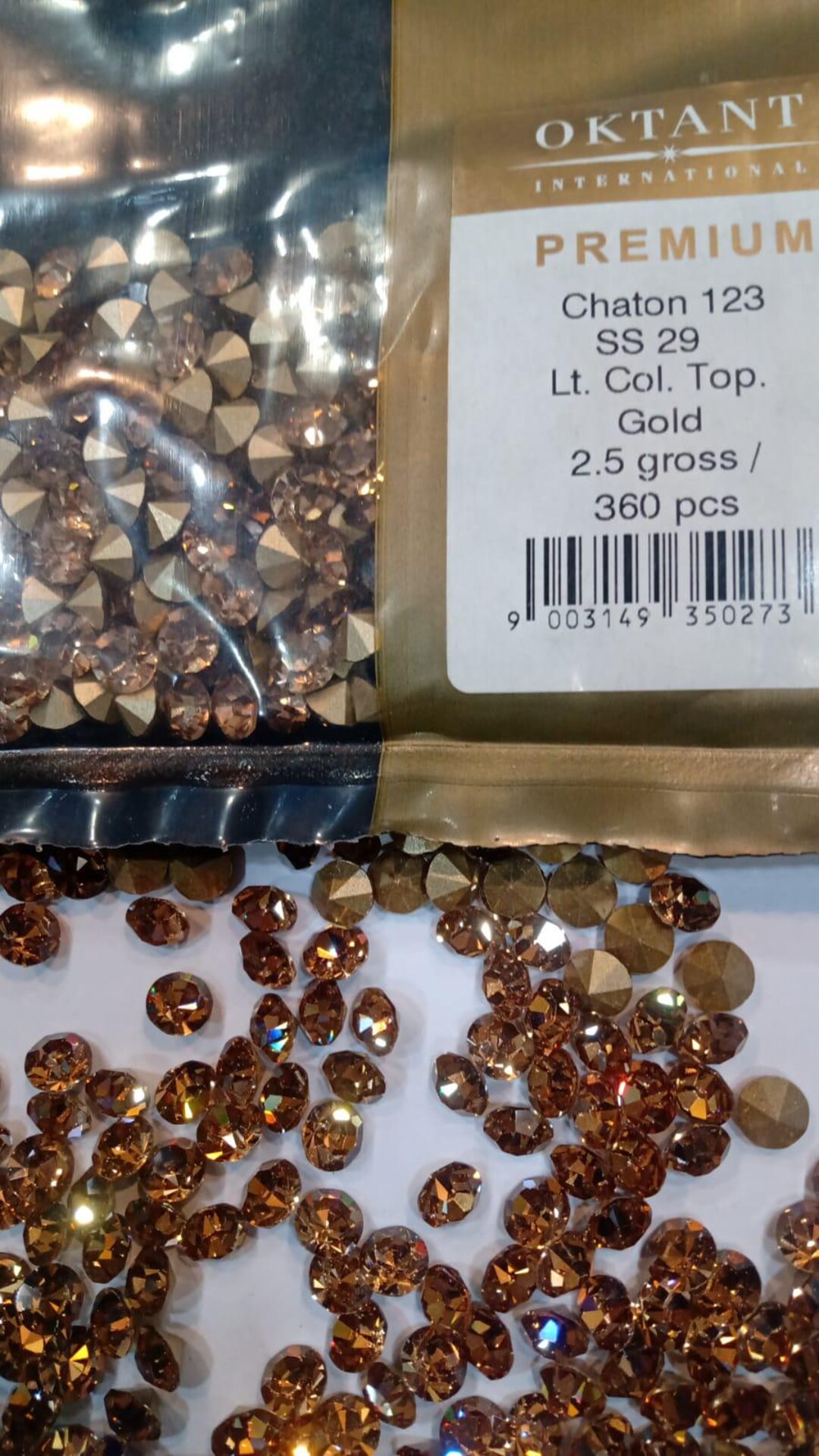 Oktant Premium 123--i Lt. Col Topaz Chatons: Ss29-6mm, 360 Piece - Made ...