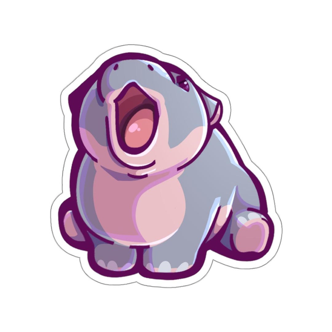 Kiss-cut Sticker Baby Hippo Moo Deng Angry Scream Design - Etsy