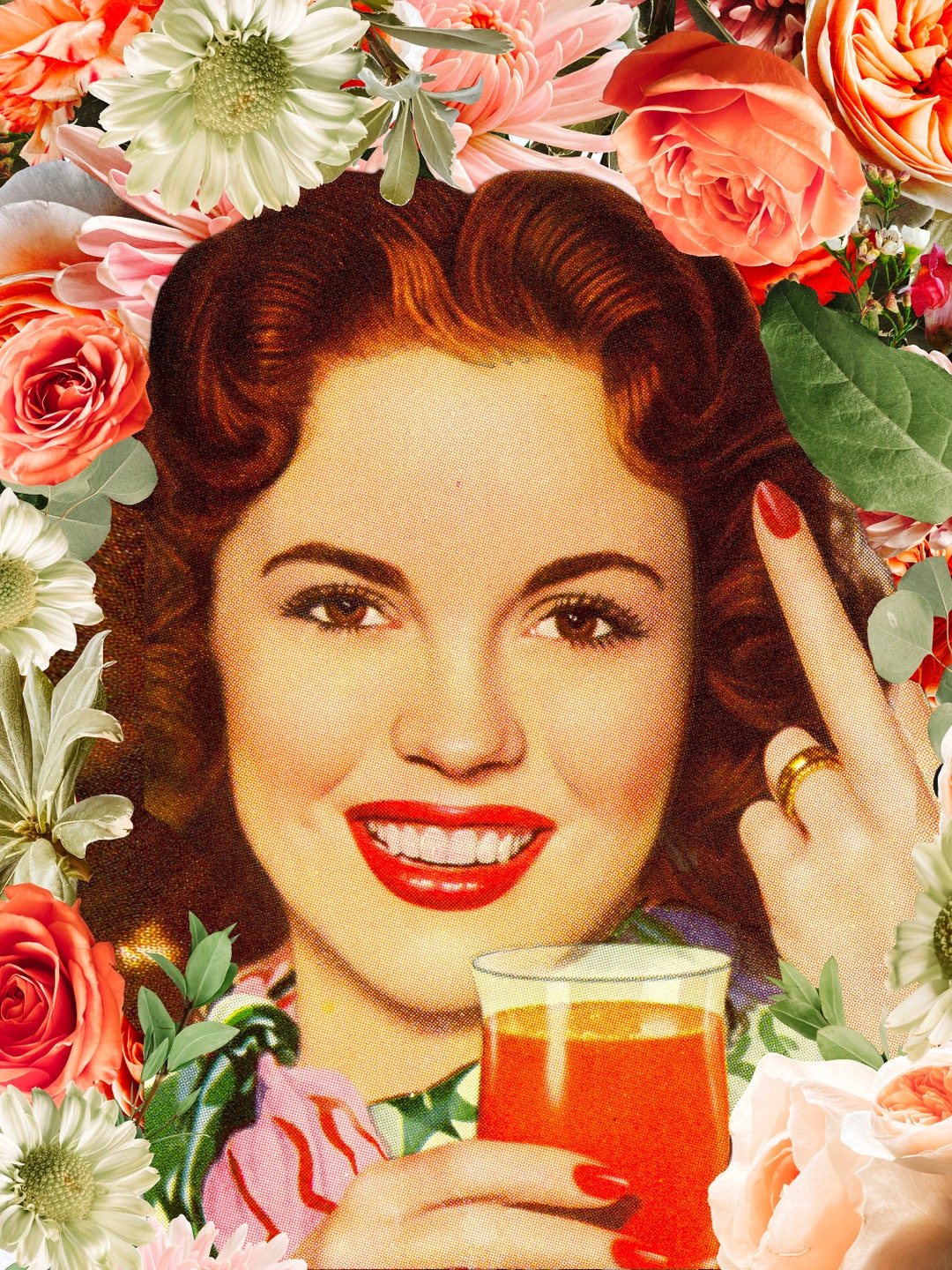 Middle Finger Wall Art 1950s Housewife Collage Feminist - Etsy