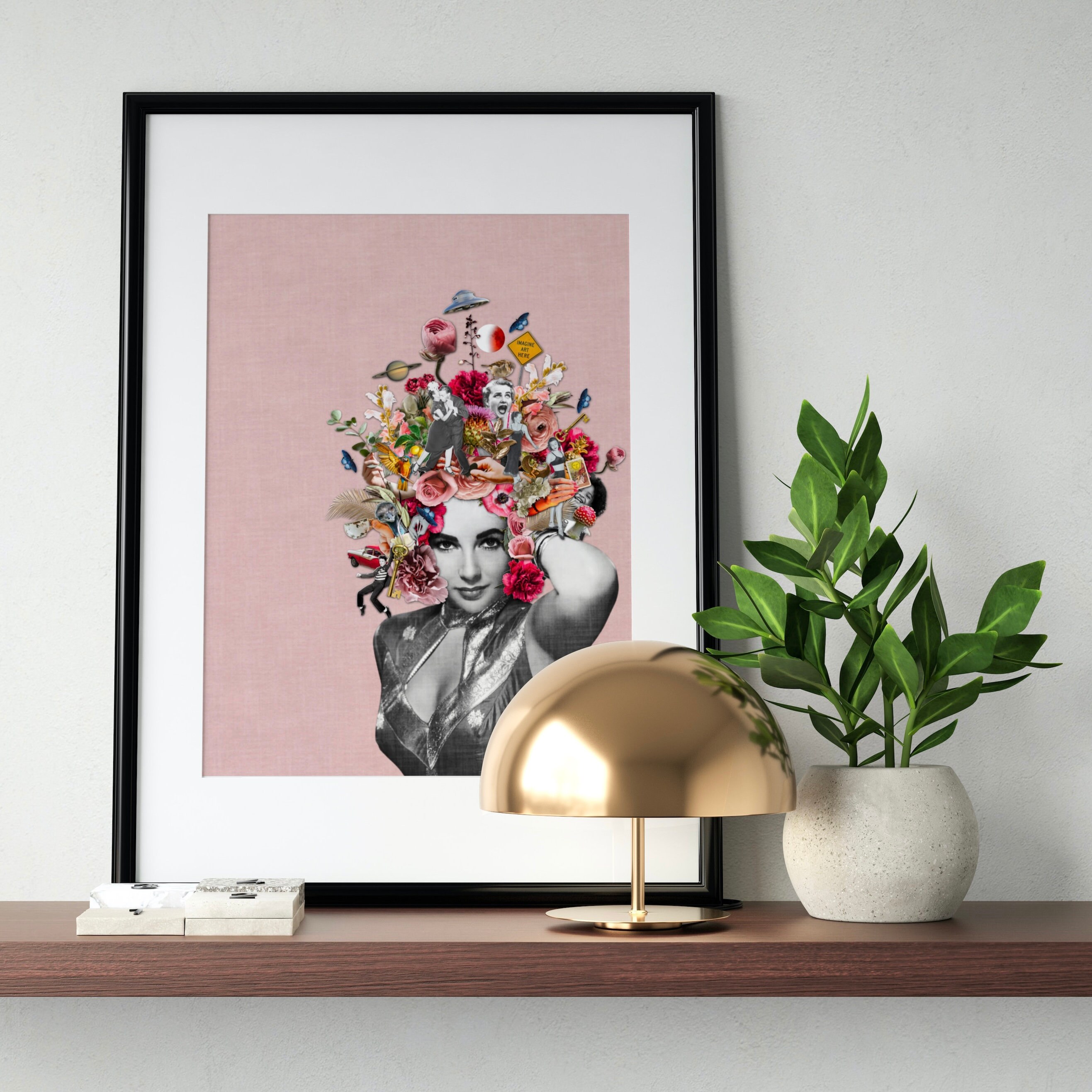 Vintage Woman Collage Artwork Feminist Art Print Unframed Collage Print ...