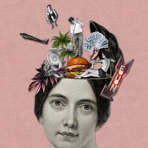 Vintage Woman Collage Artwork Feminist Art Print Unframed Collage Print ...