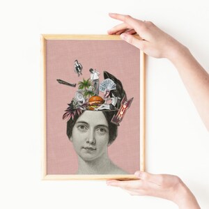 Vintage Woman Collage Artwork Feminist Art Print Unframed Collage Print ...