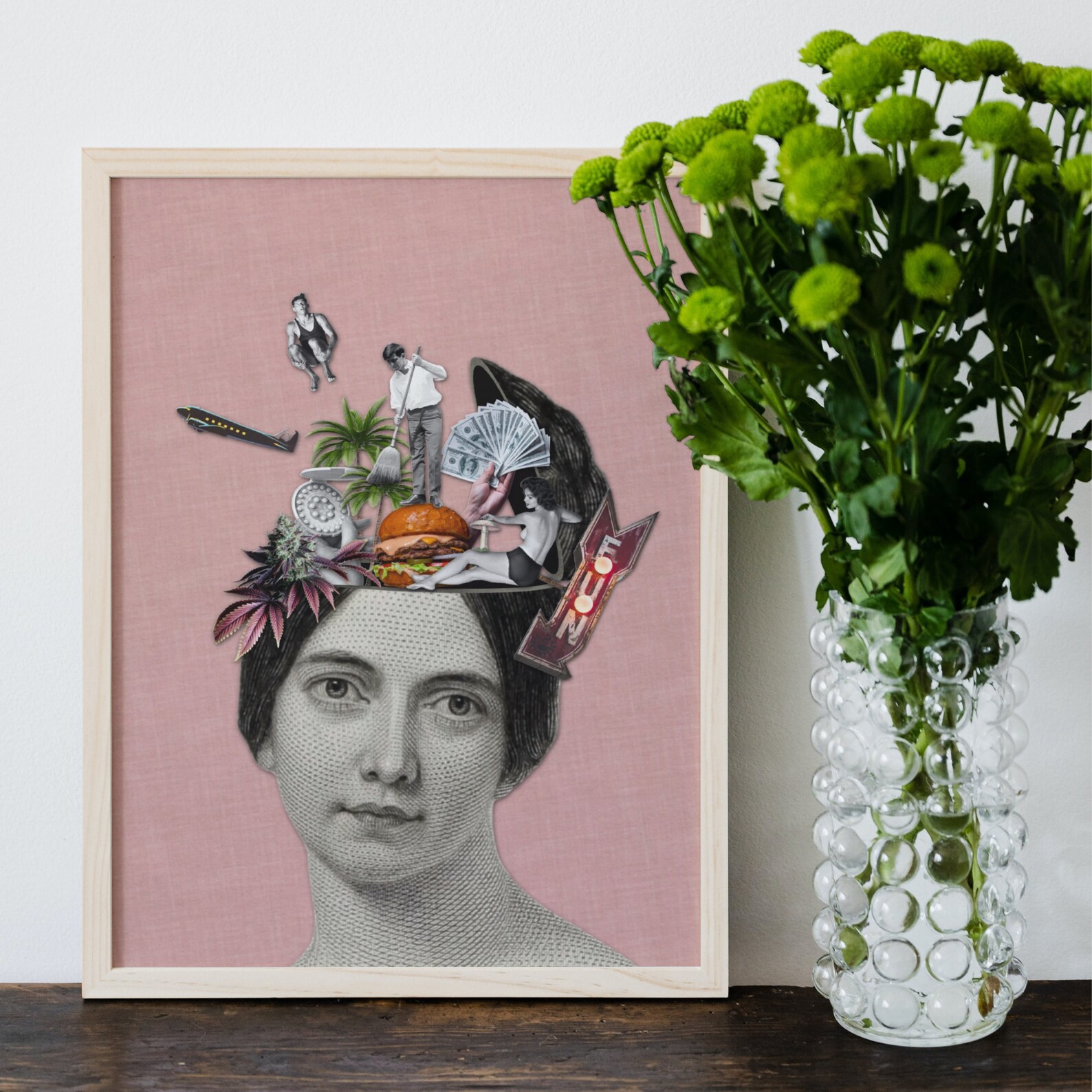 Vintage Woman Collage Artwork Feminist Art Print Unframed Collage Print ...