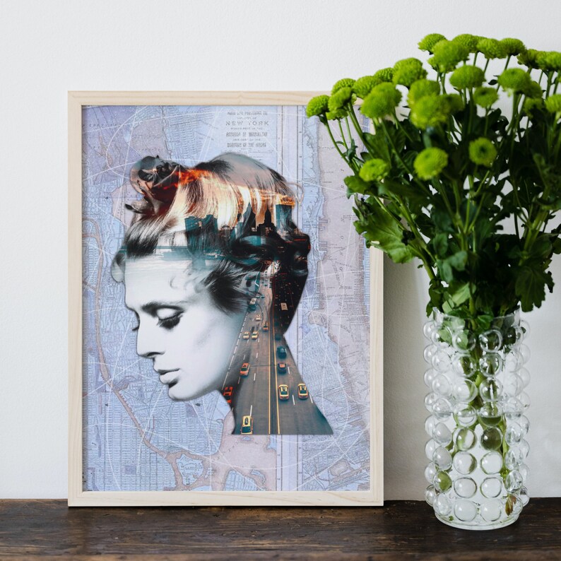 Manhattan Art New York City Collage Art Unframed NYC Print - Etsy