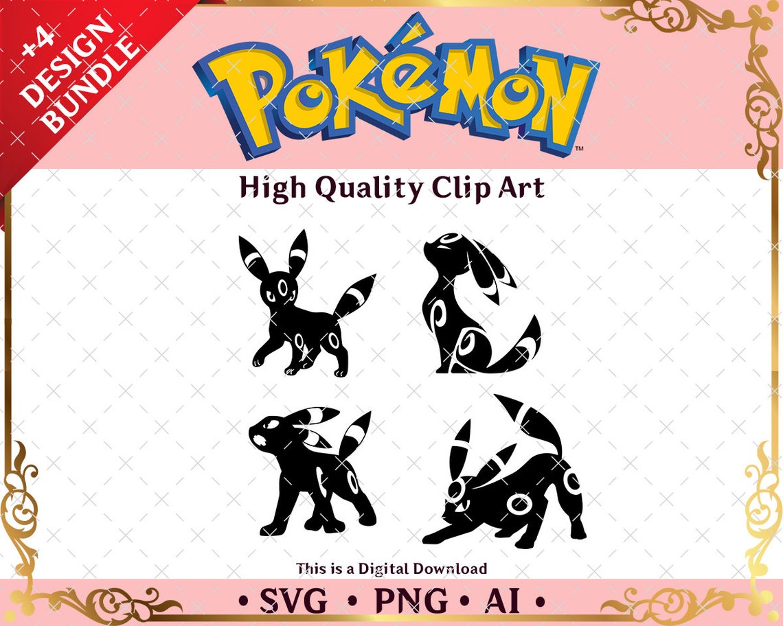 Pokemon Svg Umbreon Umbreon Nachtara SVG,PNG Digital Clip Art File for ...