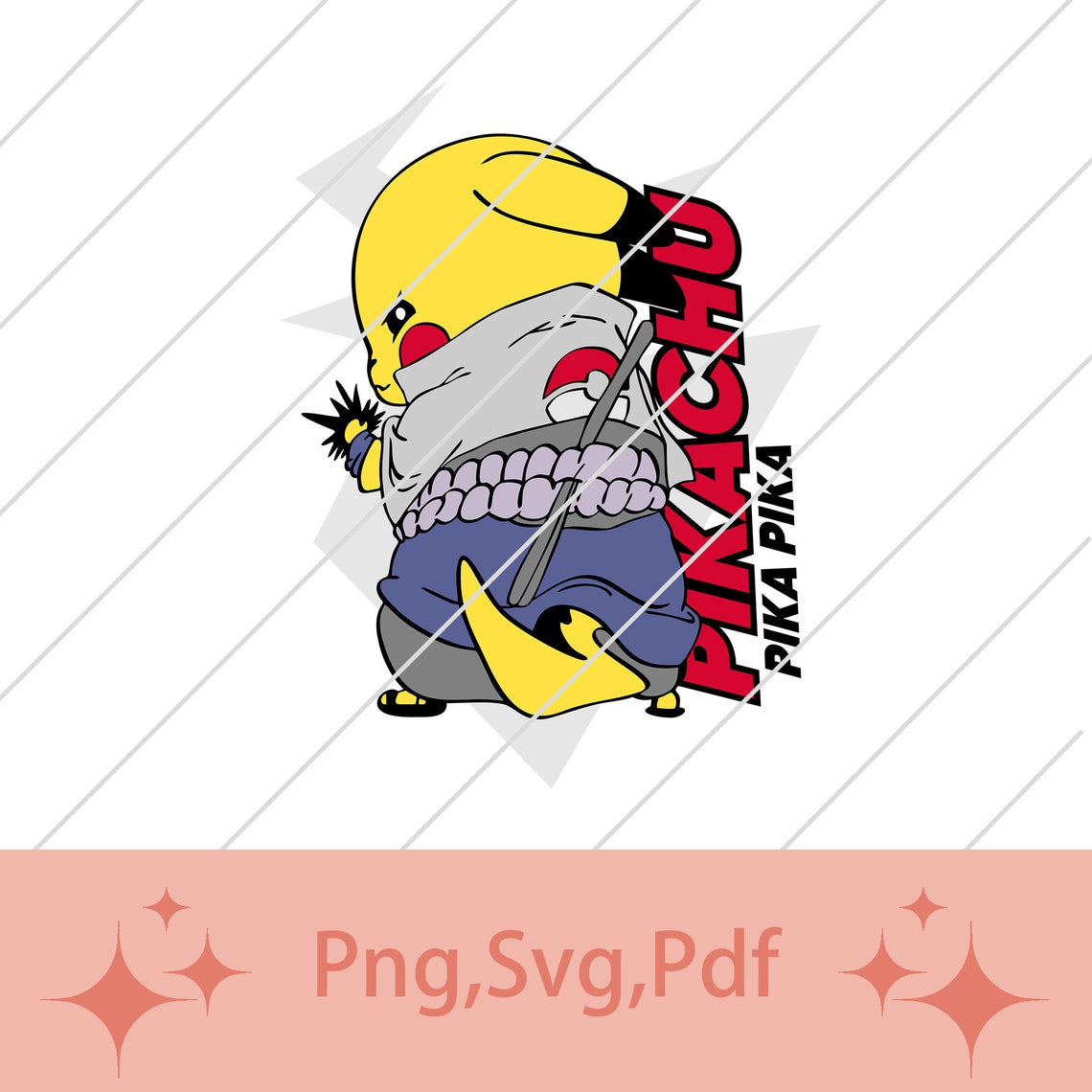Pikachu Sasuke Pokémon SVG PNG Digital File T-shirt - Etsy