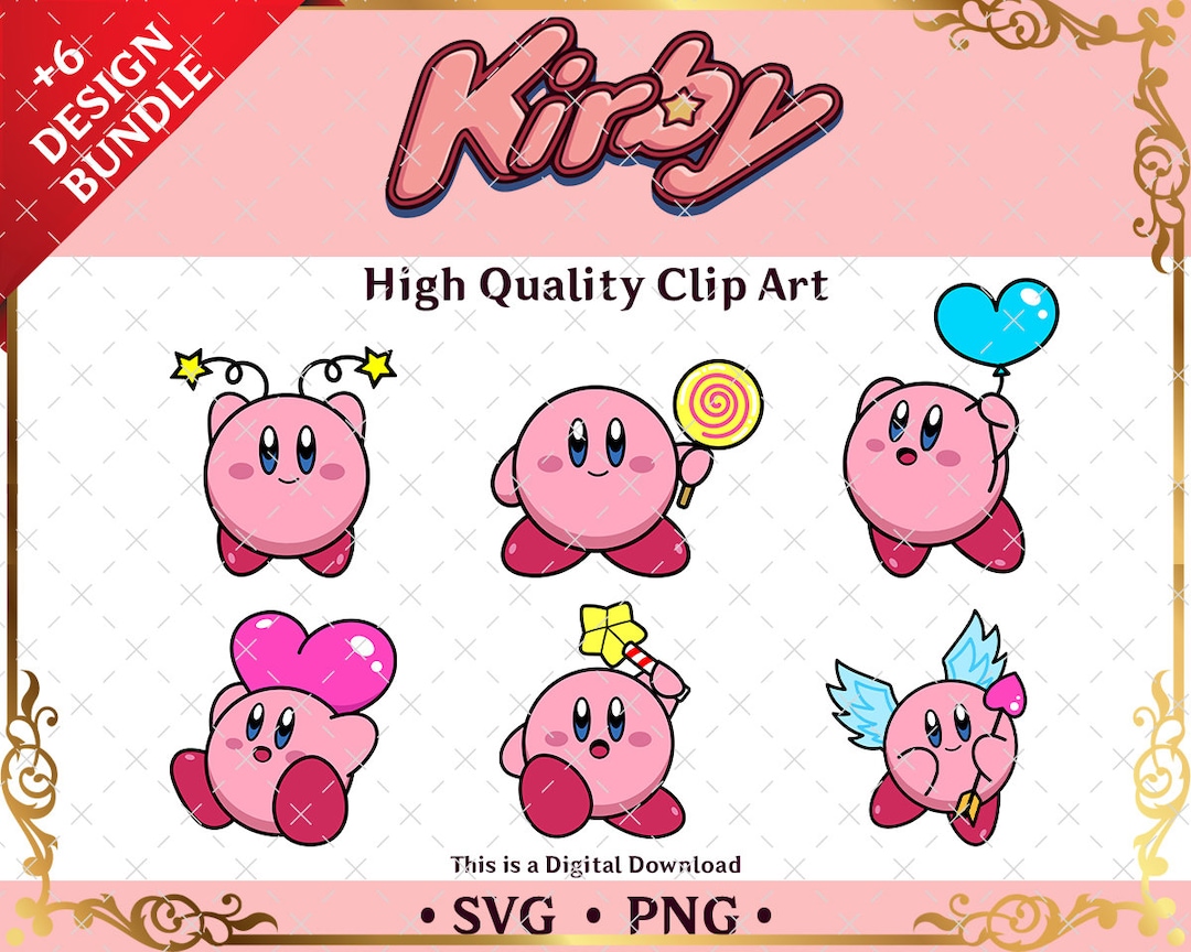 Kirby Super Star Bundle SVG PNG Cricut Cutting Files 6 Motifs to Create ...