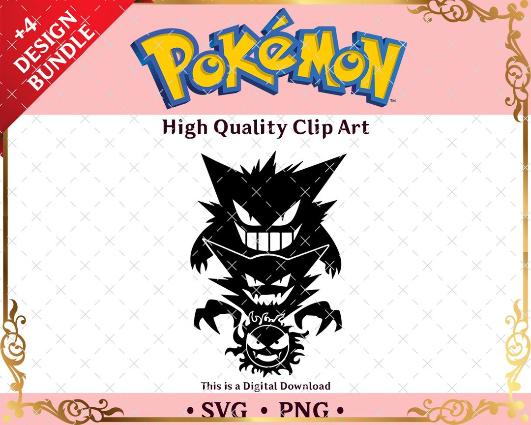 Pokemon Gengar Svg PNG Clipart Bundle Digital Download for - Etsy Australia