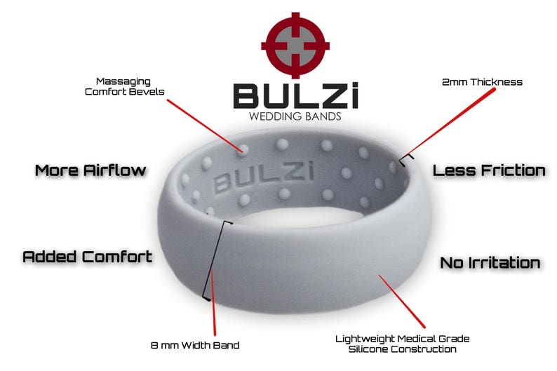 Bulzi - Massaging Comfort Fit Silicone Wedding Ring 8mm - #1 Most ...