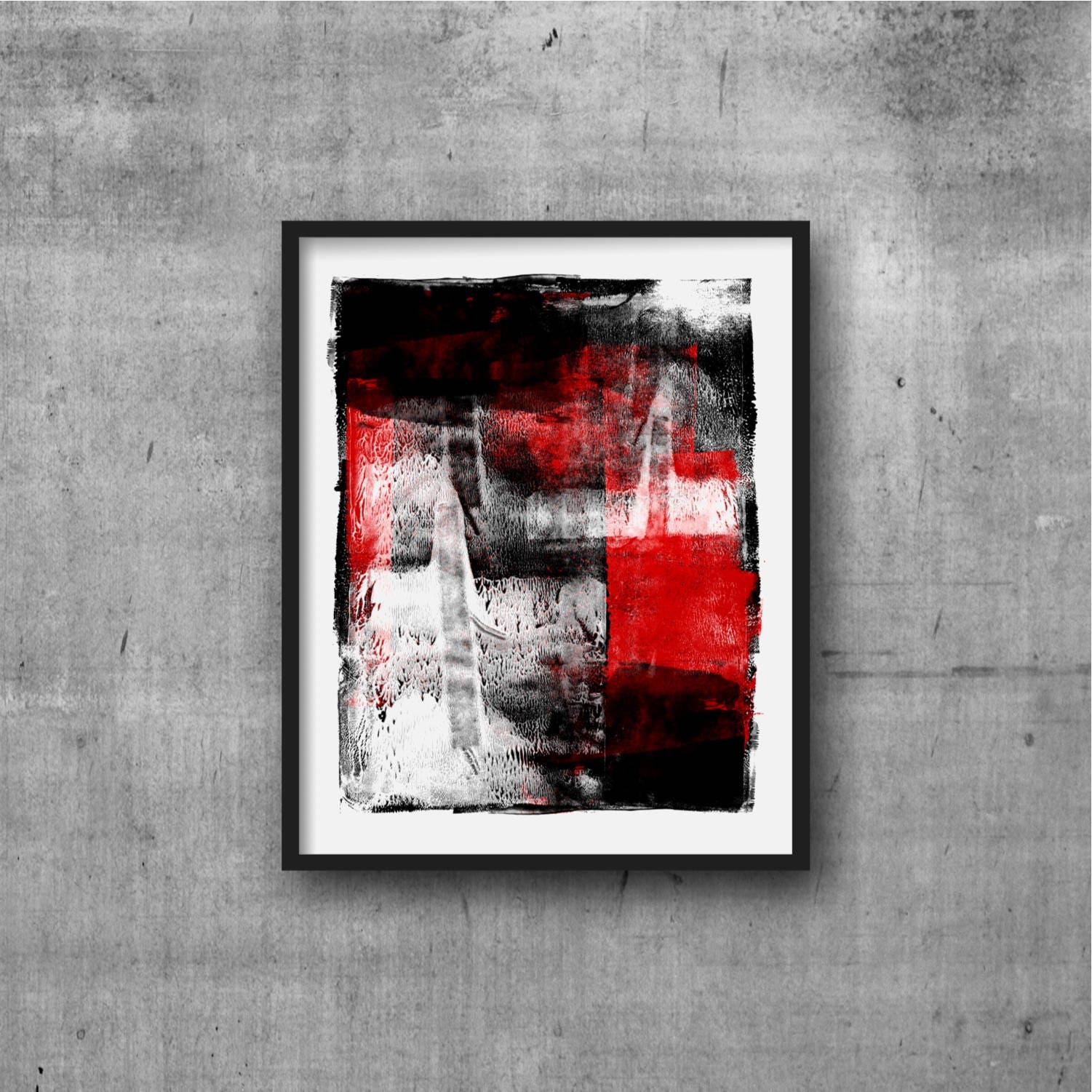 Black & Red Art, Abstract Art, Contemporary Art, Art Print, Abstract ...