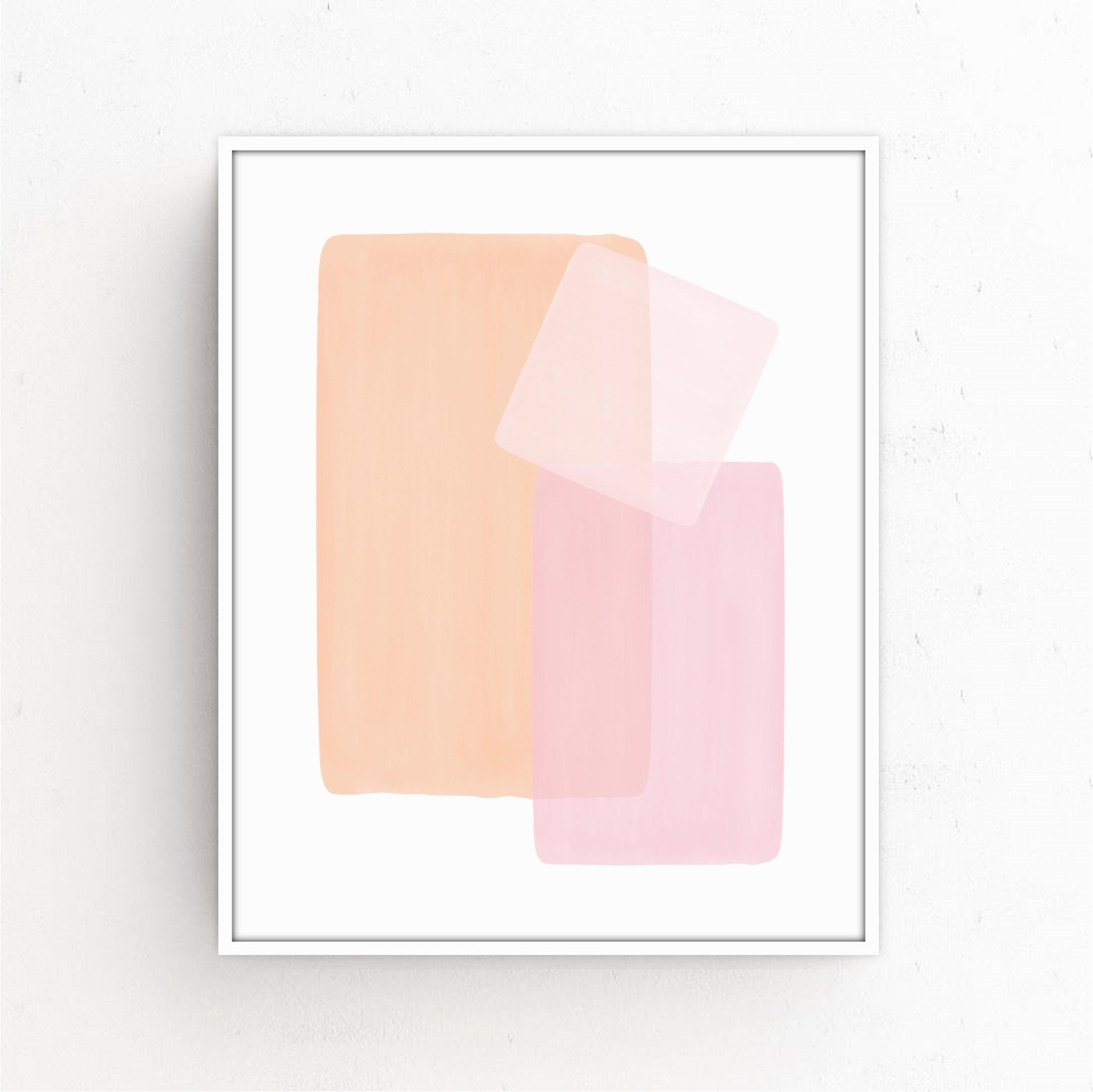 Pink Orange Art Print Set of Two Abstract Contemporary Art - Etsy