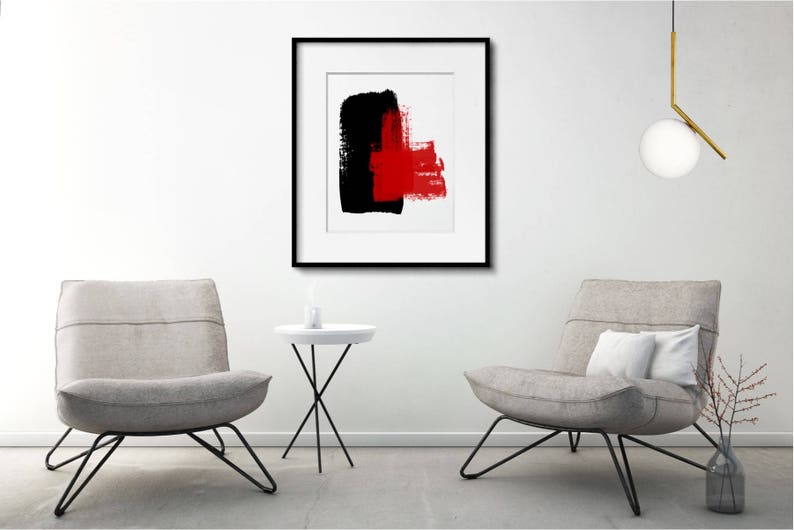 Black & Red Art Abstract Art Contemporary Art Art Print - Etsy