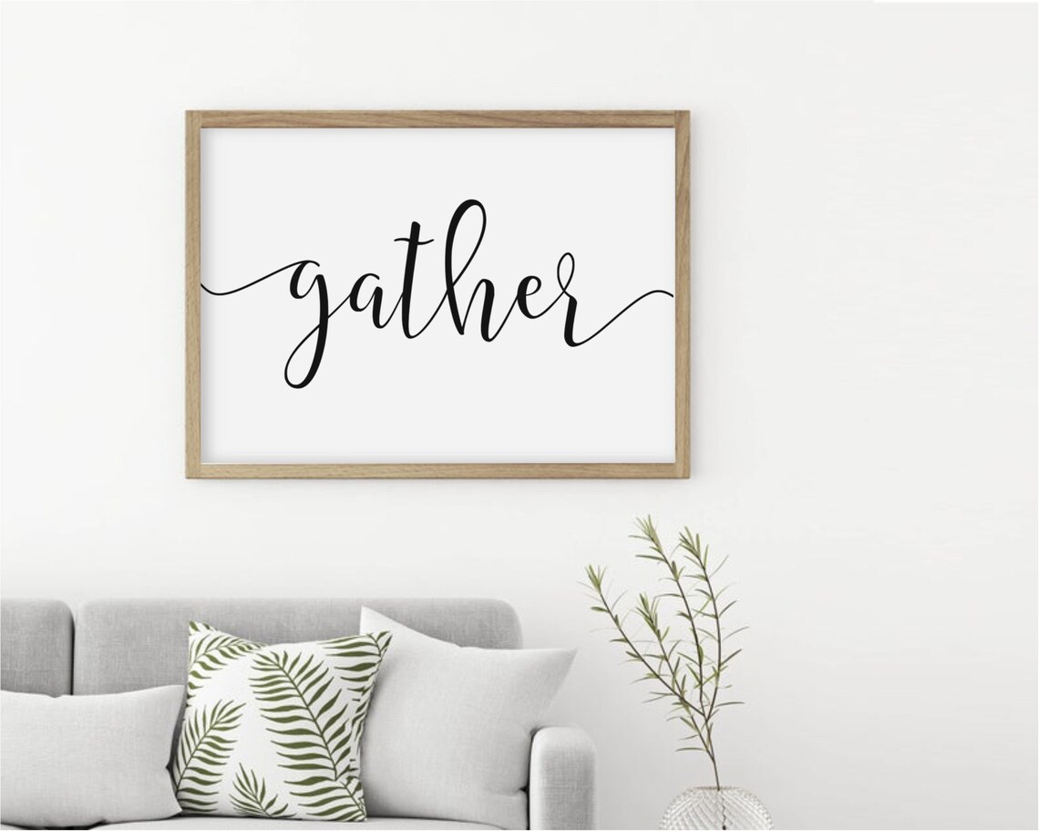 Gather Print Large Dining Room Sign Gather Wall Decor - Etsy