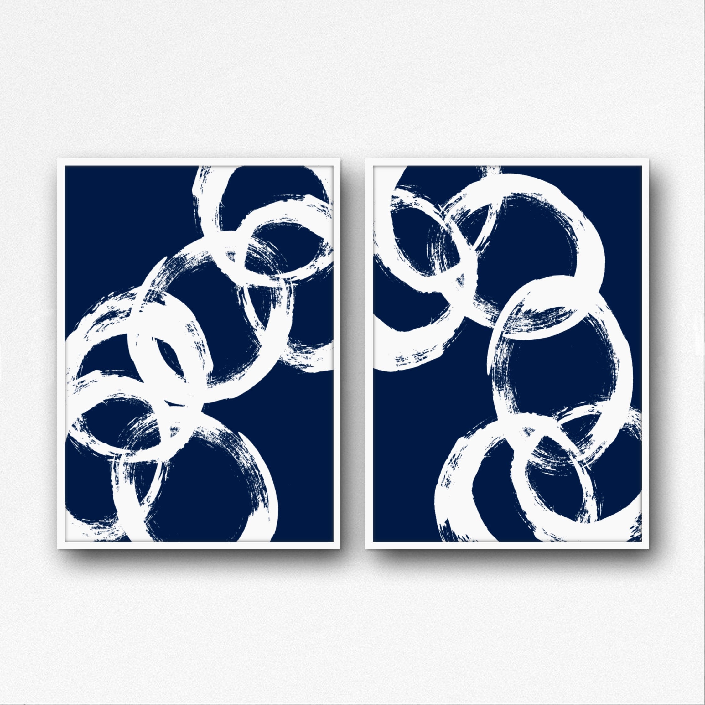 Blue Navy Art Print Set of 2, Abstract Prints, Abstract Contemporary ...