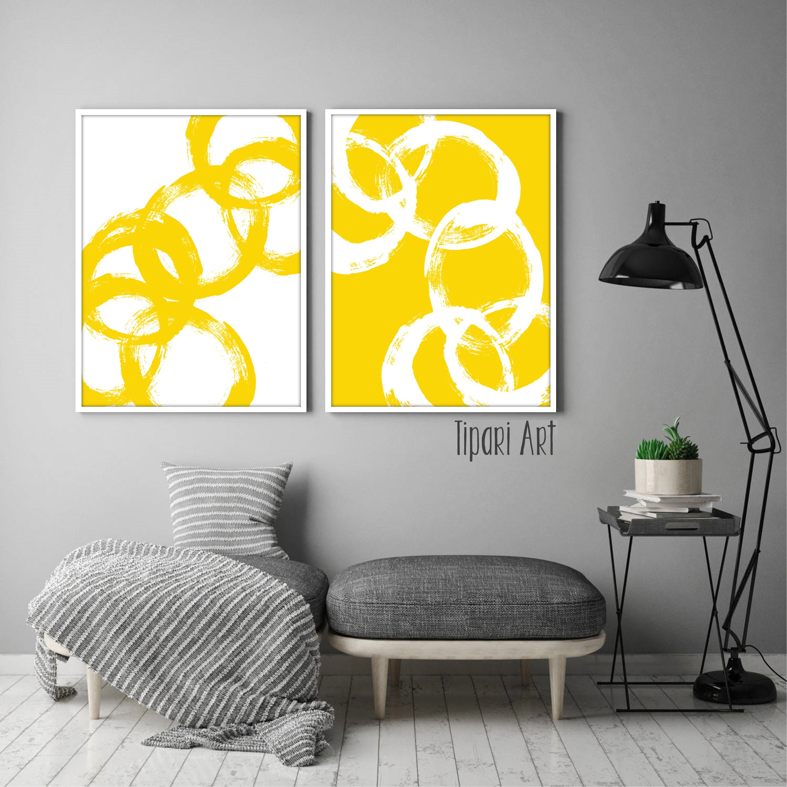 Yellow Art Abstract Art Contemporary Art Abstract Painting - Etsy
