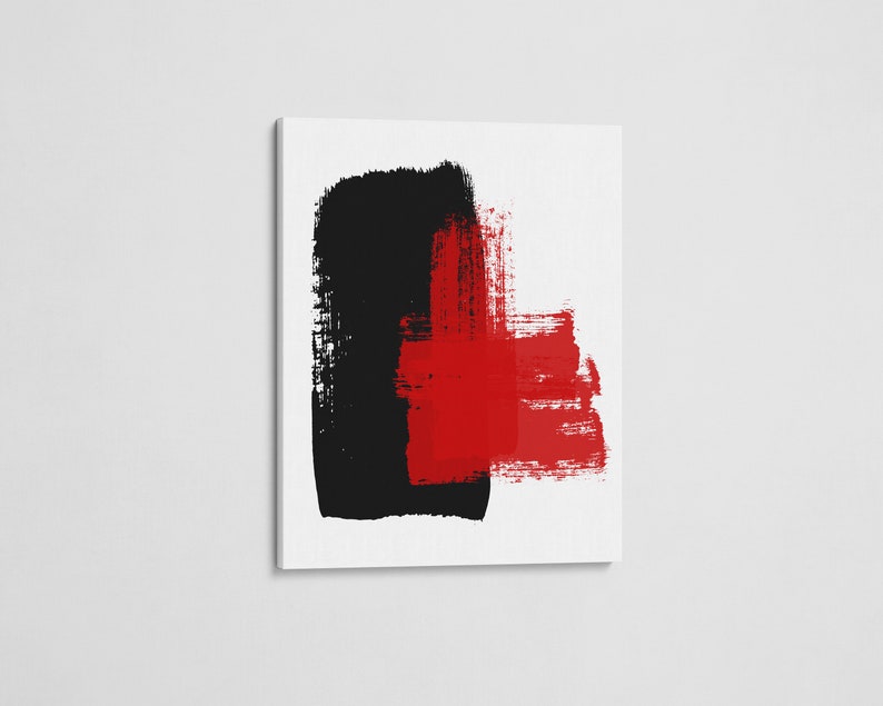 Black & Red Art Print Set of Three Contemporary Abstract - Etsy