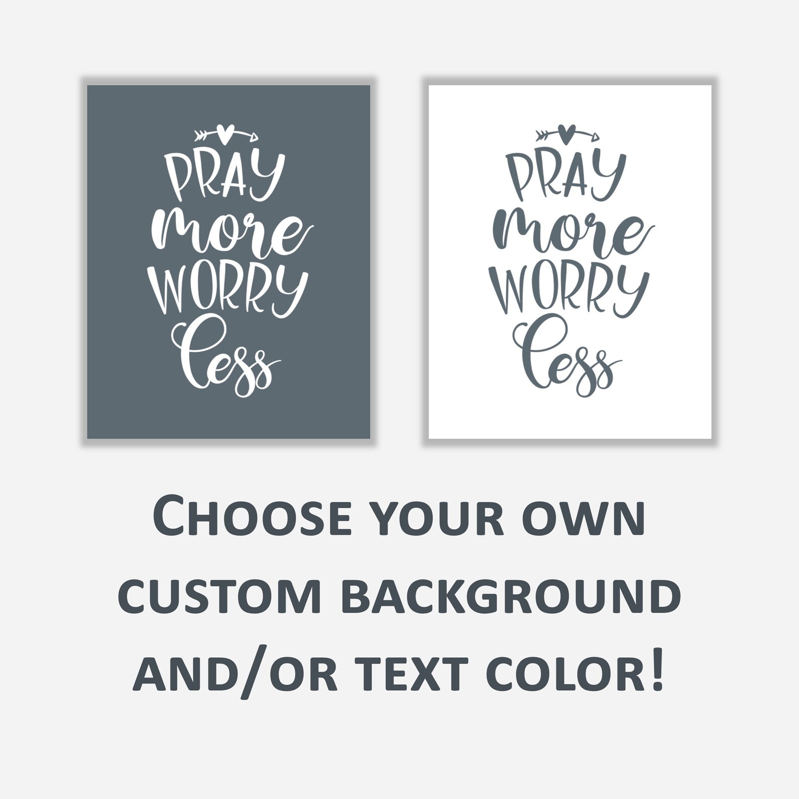 Pray More Worry Less, Pray Home Decor, Typography Quote Poster, Pray ...