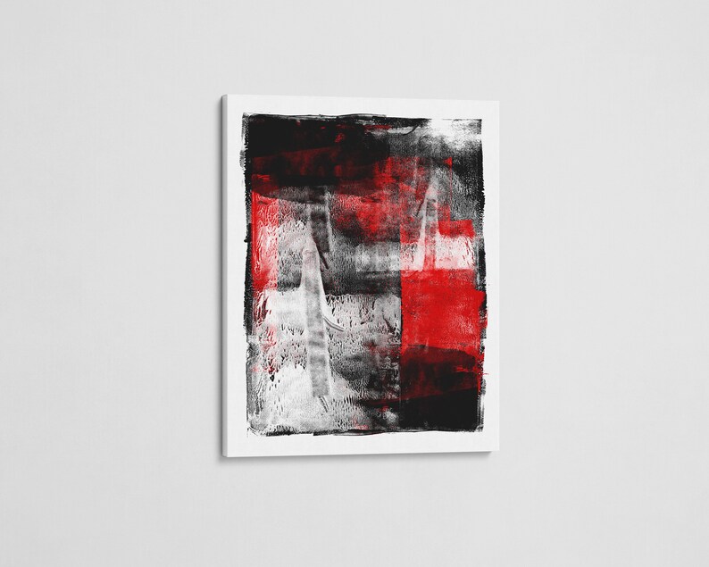 Black & Red Art Print Set of Three Contemporary Abstract - Etsy