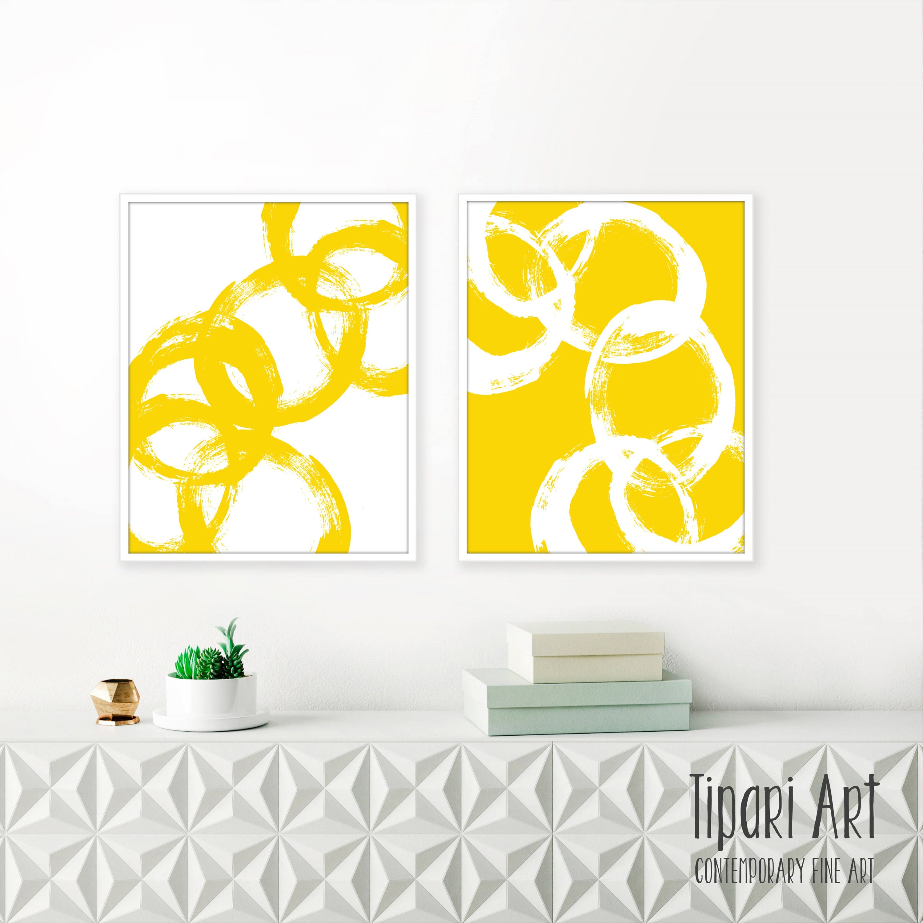 Yellow Art Abstract Art Contemporary Art Abstract Painting - Etsy