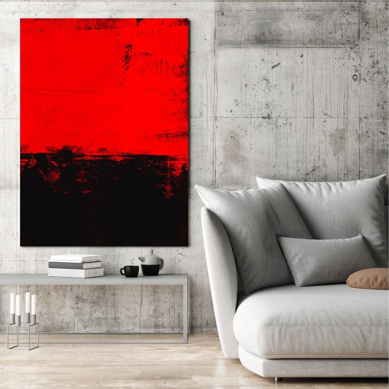 Red and Black Art Abstract Art Contemporary Art Abstract - Etsy