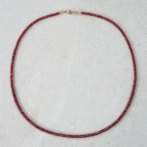 14K GOLD Longido Ruby Necklace Beaded Pink Ruby Longido Ruby Necklace ...