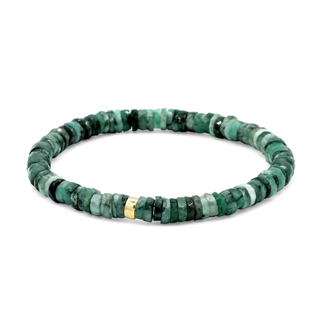 Emerald Beaded Bracelet | Emerald Bracelet [EBEP1924] | Emerald Jewelry ...