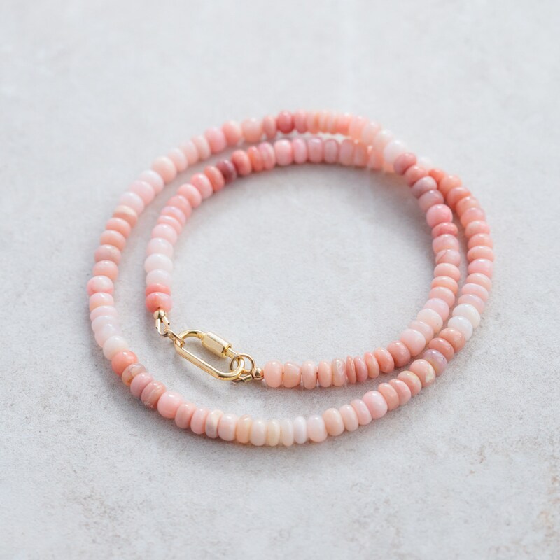 Pink Opal Necklace - Etsy