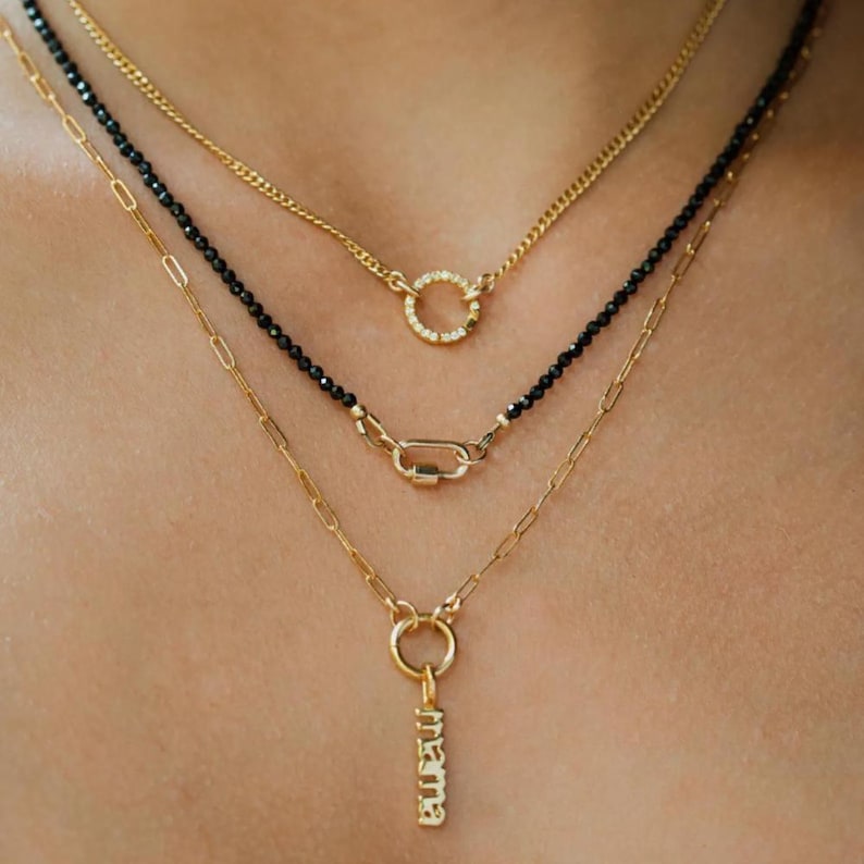 14k Gold Filled Paperclip Chain Necklace, Gold Filled Carabiner ...