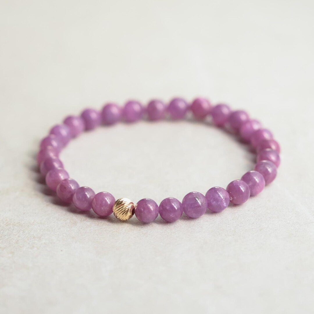 AAAA Genuine Ruby 6mm Ruby Stretch Bracelet, Elastic Ruby Bracelet, Quality Pink Red Ruby Beads ...