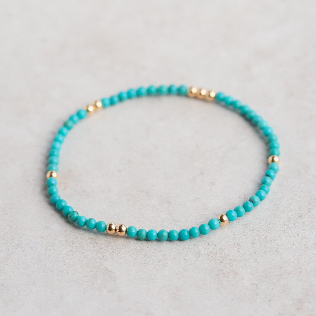 Genuine Turquoise Beaded Bracelet Natural Authentic Turquoise Women's ...