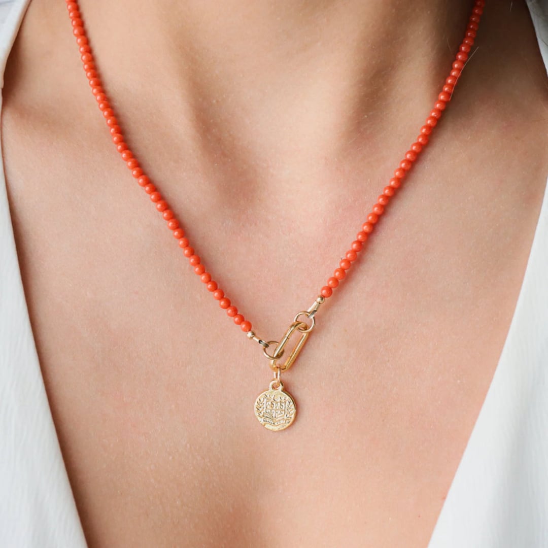 3mm Genuine Italian Coral Necklace | Real Coral Necklace Handmade ...