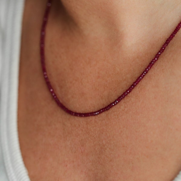 Red Ruby Necklace - Etsy
