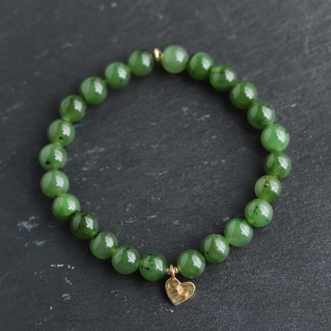 Canadian Jade Bracelet Smooth Rondel Jade Real Jade Bracelet Natural ...