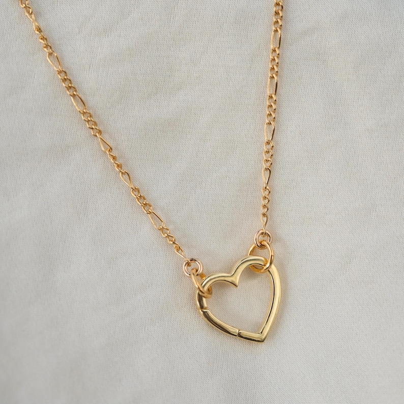 14k Gold Filled Figaro Chain Necklace, Gold Filled Carabiner Necklace ...