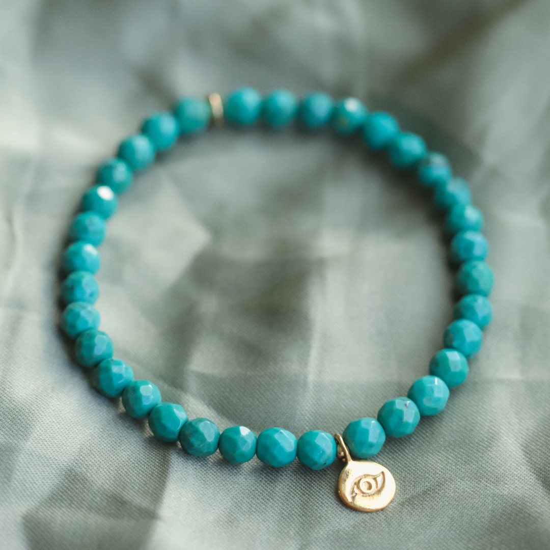 Genuine Turquoise Beaded Bracelet Natural Authentic Turquoise Women's ...