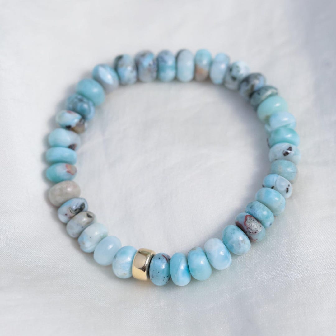 Natural Larimar Bracelet | Genuine Larimar Bracelet | 100% Authentic Larimar Bracelet | Natural ...