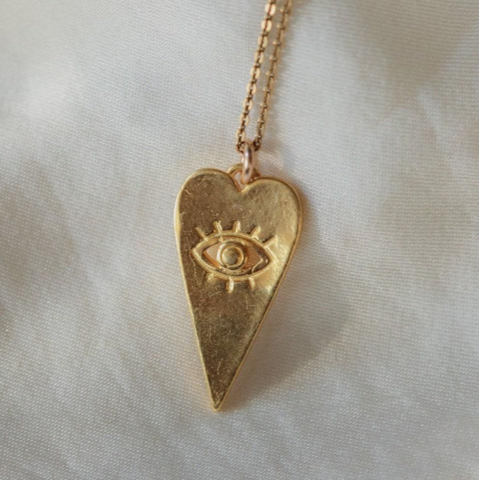 Evil Eye Necklace, Protection Necklace, Dainty Evil Eye Gold Necklace ...