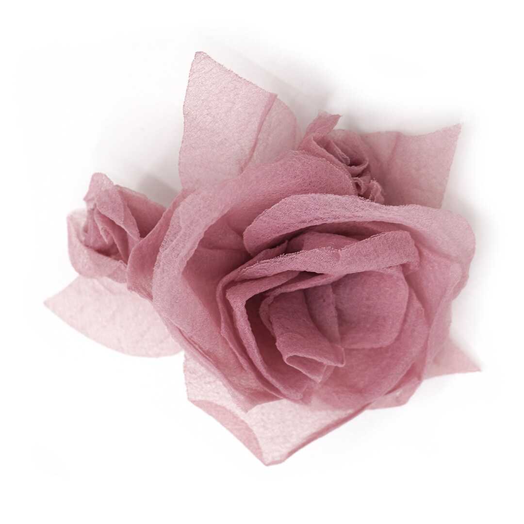 Chiffon Flower Brooch, Light Plum Color. - Etsy