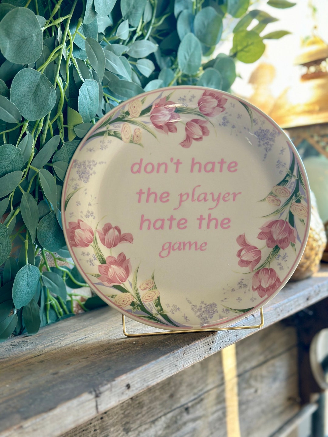 Dont Hate the Player Hate the Game Plate. Unique Gift. Swear Word Art ...