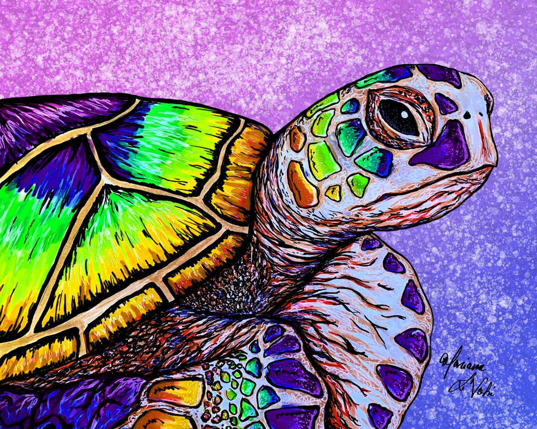 Rainbow Sea Turtle - Etsy